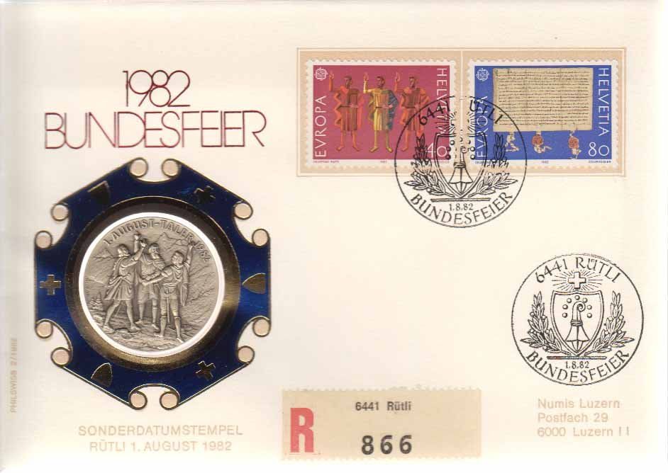 Münzbrief BUNDESFEIER 1982 - Silber (Gebraucht) in Eschlikon für CHF 14 – mit Lieferung auf ...