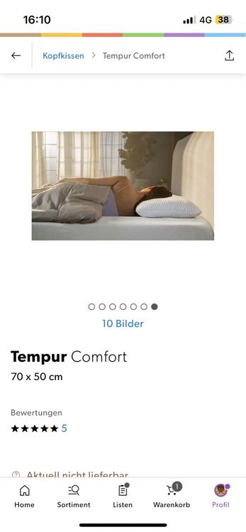 Tempur Kissen (Neu (gemäss Beschreibung)) in für CHF 90 – mit Lieferung auf Ricardo kaufen