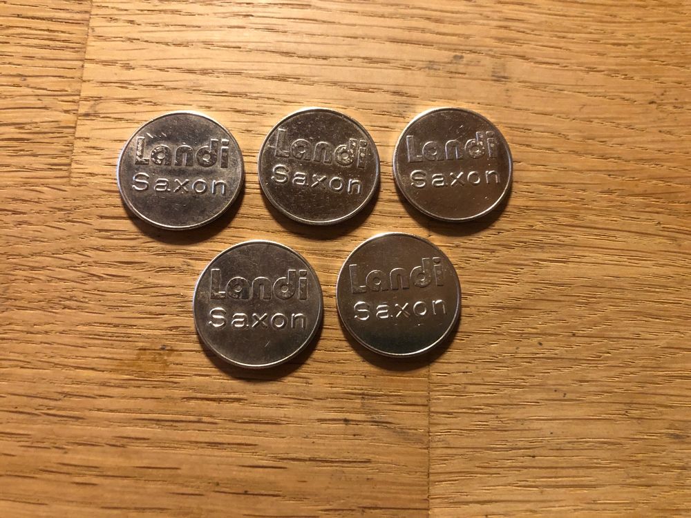 5 Landi Saxon Wasch Jetons (Gebraucht) in Vilters für CHF 2.5 – mit Lieferung auf Ricardo kaufen