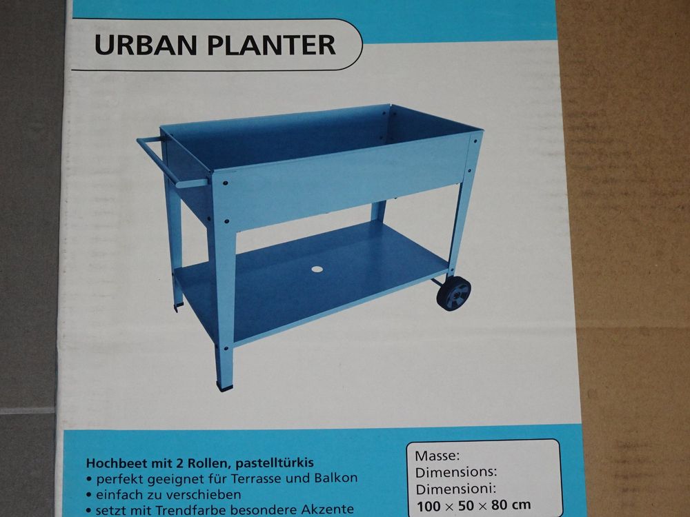 Colibri Urban Planter, Hochbeet mit Rollen,pastelltürkis NEU (Neu und ...