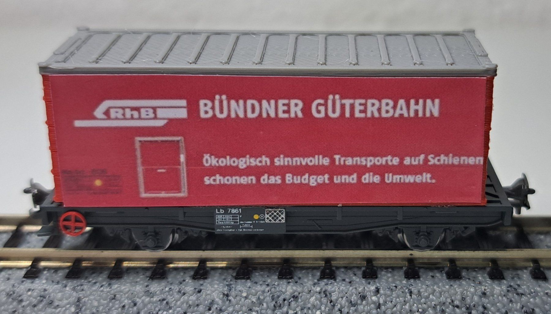 RhB Güterwagen Bündner Güterbahn Container Spur N Kato Neu (Neu (gemäss Beschreibung)) in Salez ...
