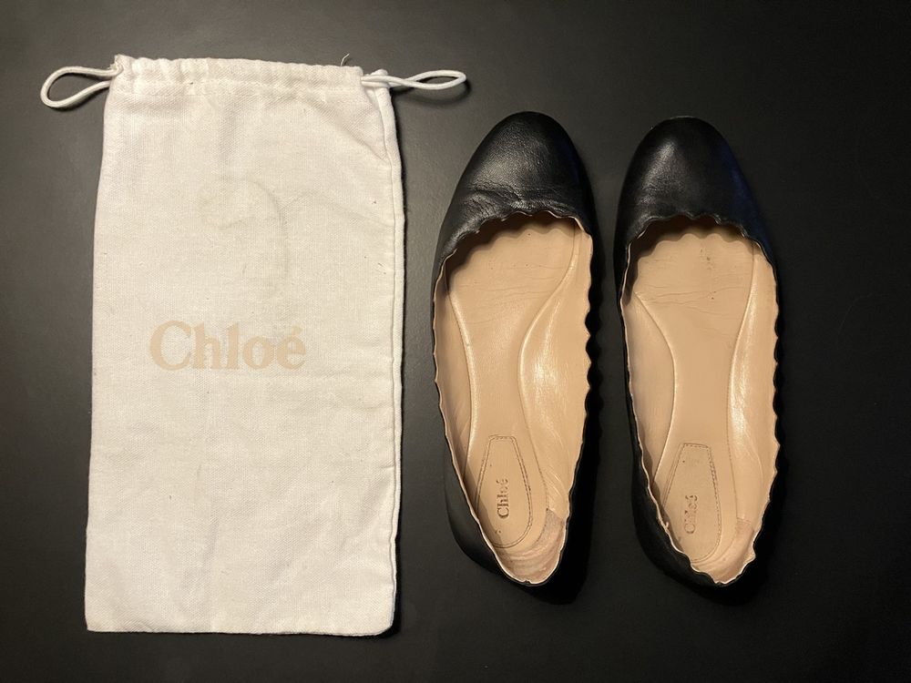 Chloé Ballerinas Gr. 37 schwarz Leder - Frühlingsschuhe (Gebraucht) in ...