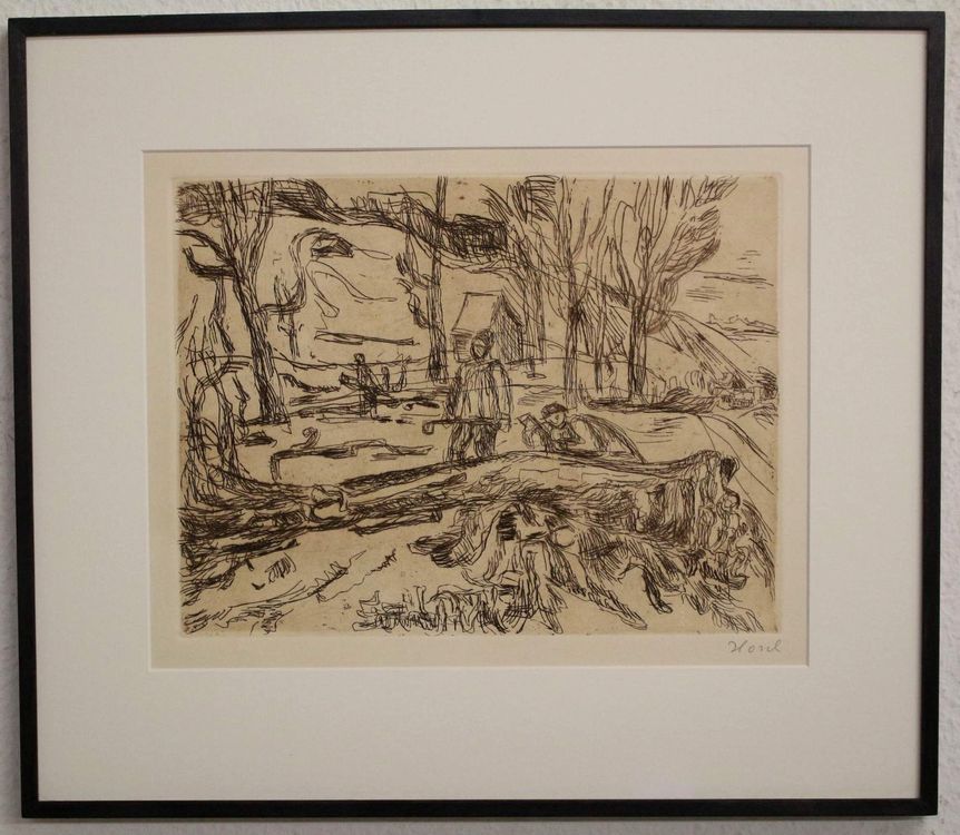 Karl HOSCH (1900-1972) - Holzfäller im Wald, sign. Radierung | Kaufen ...