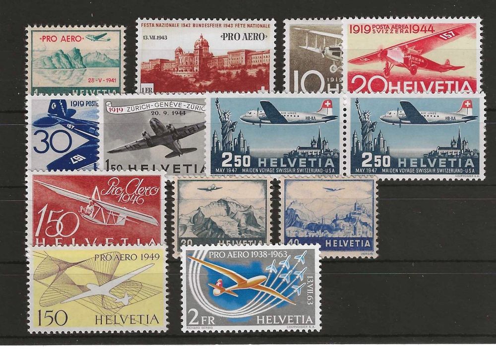 postfrische Flugpost Marken 1941 - 1963 ** KP 345.-- | Kaufen auf Ricardo
