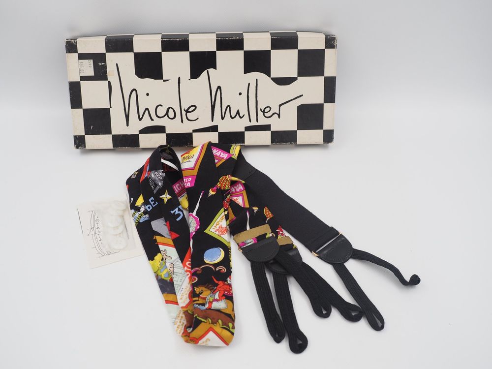 NICOLE MILLER Hosenträger aus Seide / Vintage (25111744) (Neu (gemäss ...