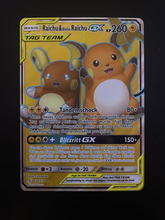 Pokemon Raichu& Alolan Raichu Tag Team 220/236 | Kaufen auf Ricardo
