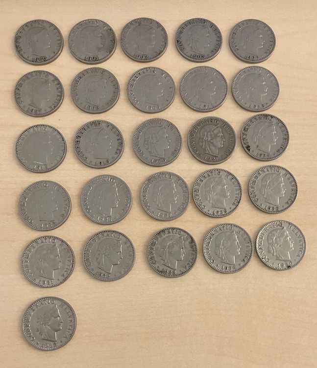 26 20 Rappen Münzen der Jahrgänge 1900 bis 1938 | Kaufen auf Ricardo