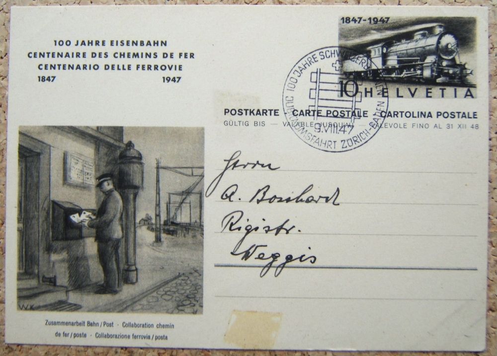 BPK 100 JAHRE EISENBAHN 1947 (Gebraucht) in Brunnen für CHF 1 – mit Lieferung auf Ricardo kaufen