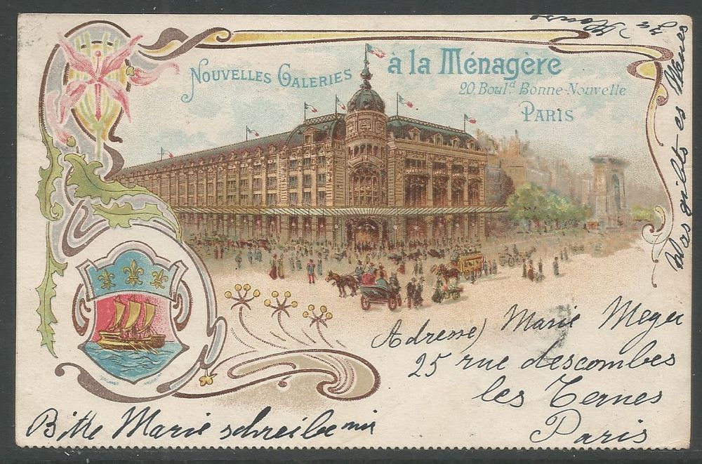 Carte P de 1900 ( Paris / Nouvelles Galeries ) (Gebraucht) in La ...