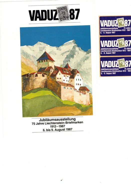 Briefmarken Liechtenstein Vignetten VADUZ 87 Werbeblatt (Neu (gemäss Beschreibung)) in Widnau ...