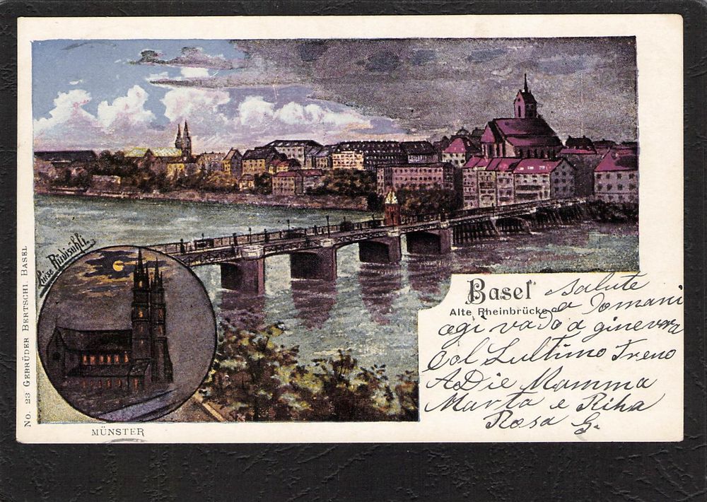 .Basel , Alte Rheinbrücke , gel. 1904 | Kaufen auf Ricardo