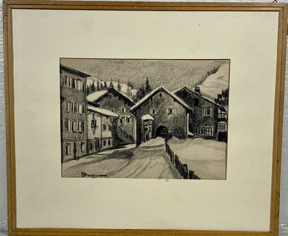 Alte Kohle Zeichnung unleserlich Signiert | Kaufen auf Ricardo