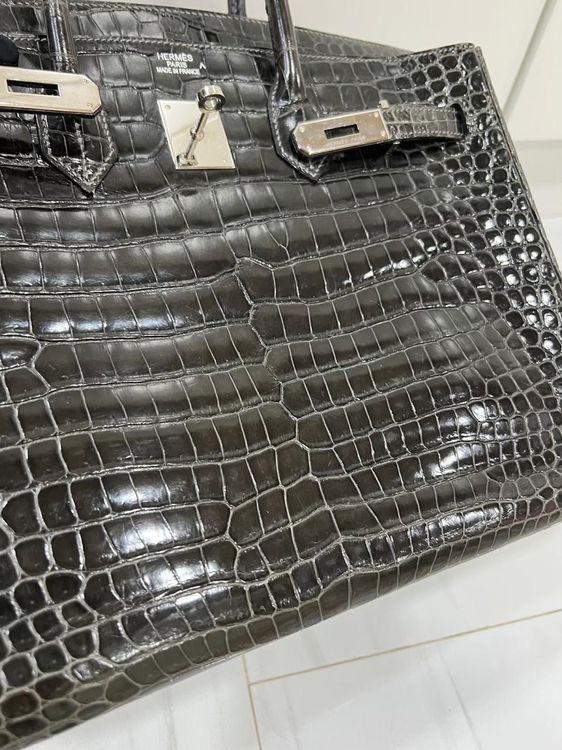 Hermes Birkin 35 Graphite Shiny 🐊PHW, stamp J, LEGITSGRAIL (Gebraucht ...