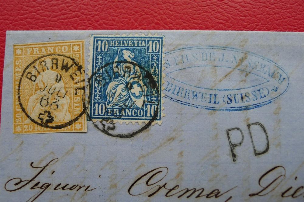 1863: 25G+31 von BIRRWEIL n. MODENA, MISCHFRANKATUR +Schiffs (Gebraucht ...