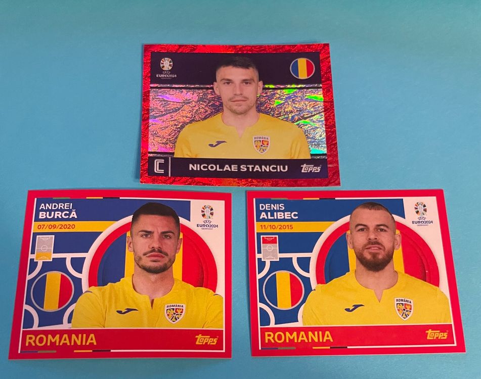 Topps Euro 2024 Sticker Rumänien 3x - ROM 2, ROM 10, ROM 19 (Gebraucht ...