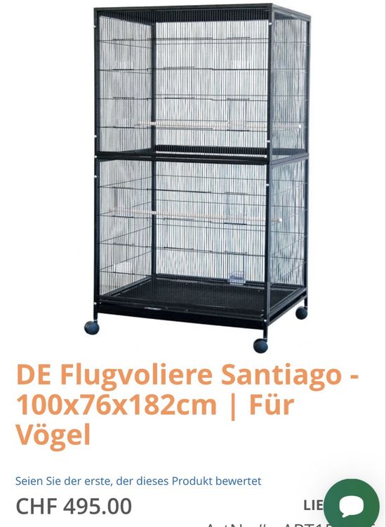 Schwarze Vogel Voliere 178cmx100cmx76cm | Kaufen auf Ricardo