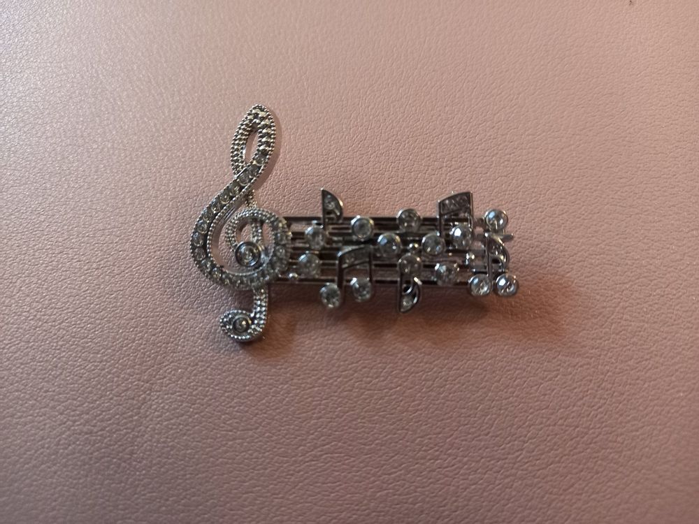 Brosche Violinschlüssel Strass Musik Vintage - Broche | Kaufen auf Ricardo