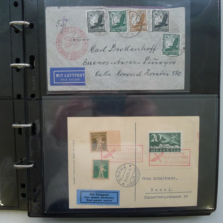 1924-1940, erstklassige FLUG-BRIEFE-SAMMLUNG 42 Stk+ZEPPELIN (Gebraucht ...