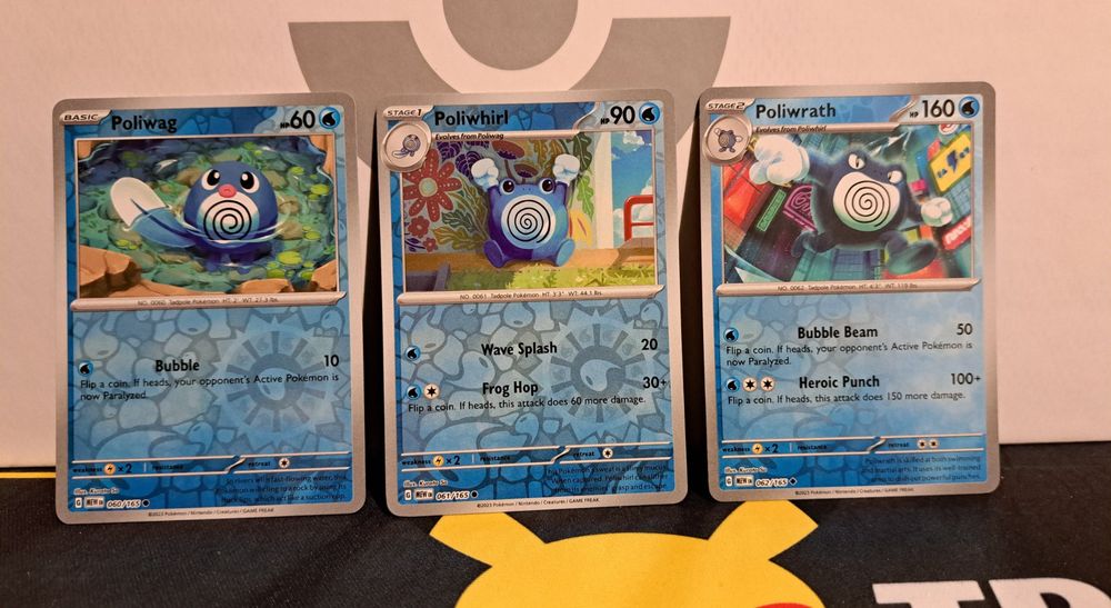 POLIWAG POLIWHIRL POLIWRATH REVERSE HOLO 151 POKEMON KARTEN (Gebraucht ...