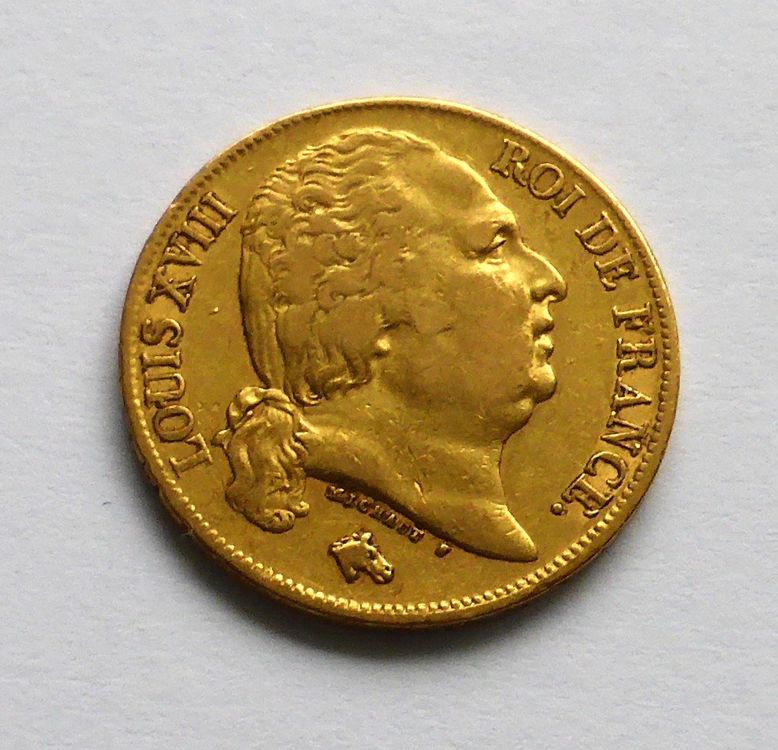 FRANCE / Frankreich - 20 francs 1824 - LOUIS XVII (gold) (Gebraucht) in ...