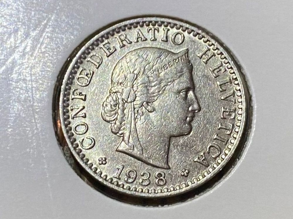 Schweiz 20 Rappen 1938 B in Münzrähmchen vzgl (Neu (gemäss Beschreibung)) in Speicher für CHF 3 ...