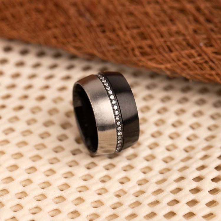 Stahl Ring Grösse 58 mit Bicolor | Kaufen auf Ricardo