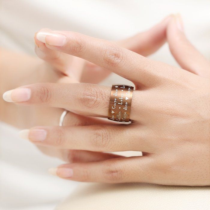 Stahl Ring Grösse 58 braun | Acheter sur Ricardo