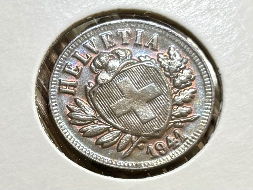 Schweiz 2 Rappen 1941 unz + Patina + Schild Freiheitshut (Neu (gemäss Beschreibung)) in Speicher ...