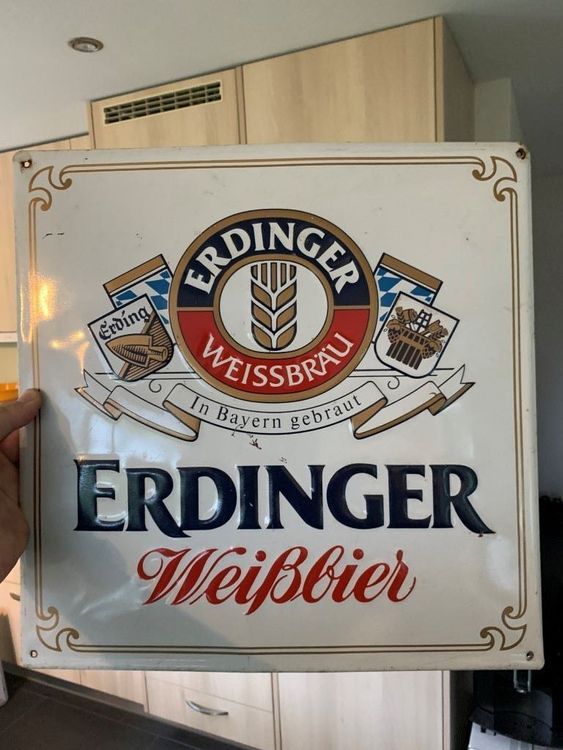 Metallschild Erdinger Weissbier (Gebraucht) in Brunnen für CHF 10 – mit ...