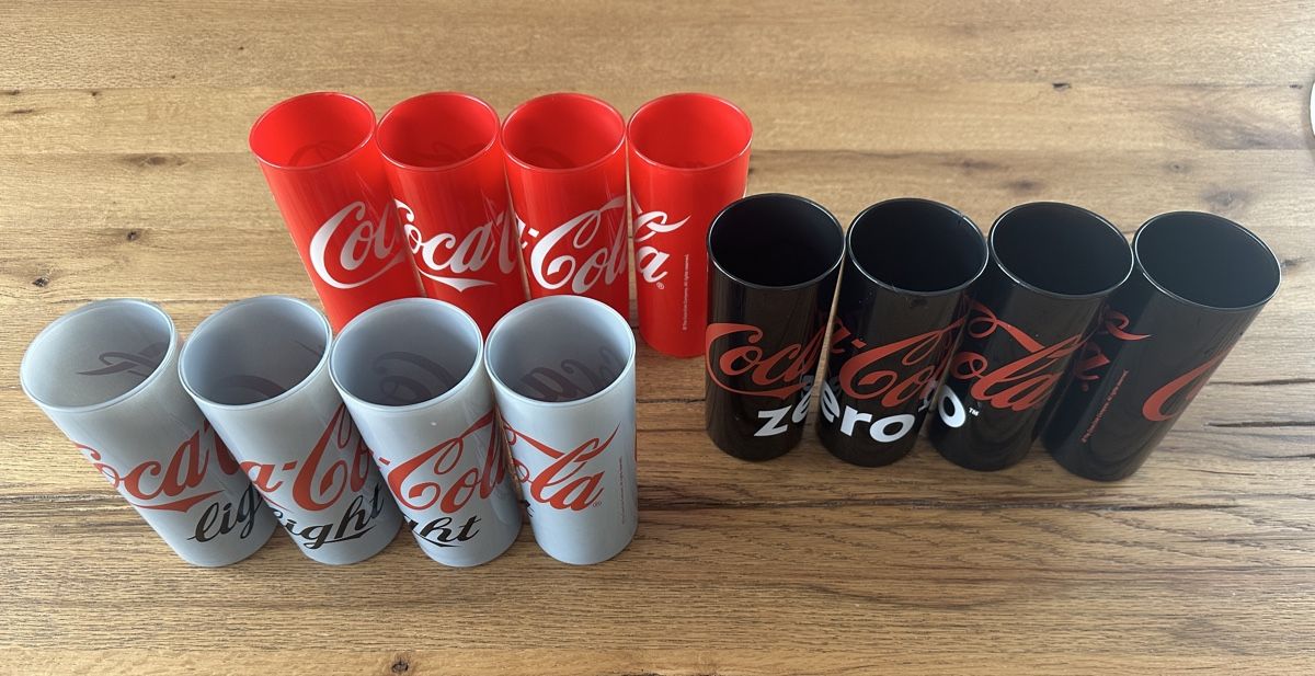 Coca Cola Gläser Set (4x Regular, Light, Zero) (Neu (gemäss ...
