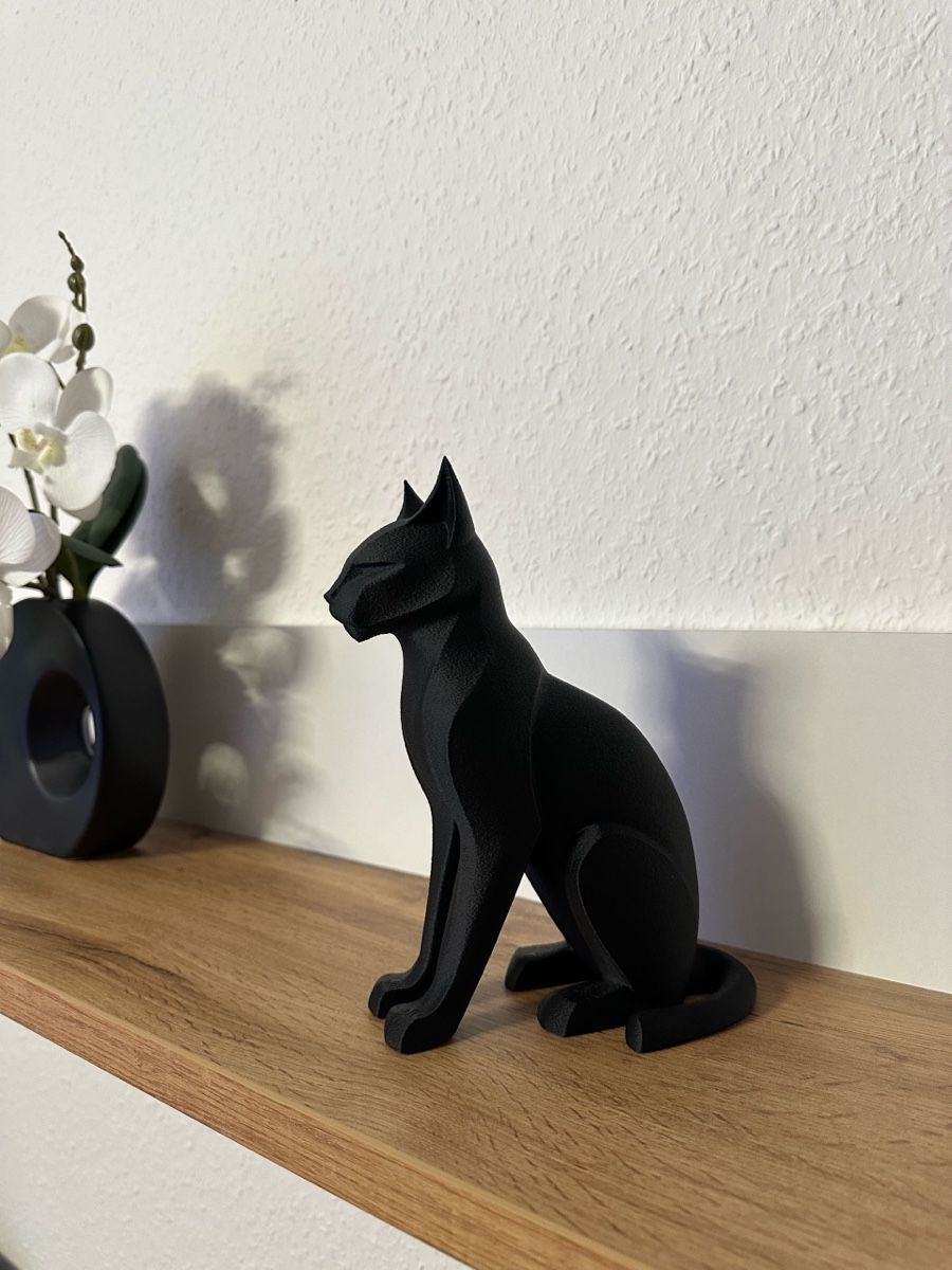 Minimalist Black Cat Figurine - Home Decor, Autumn Chic (Neu (gemäss ...