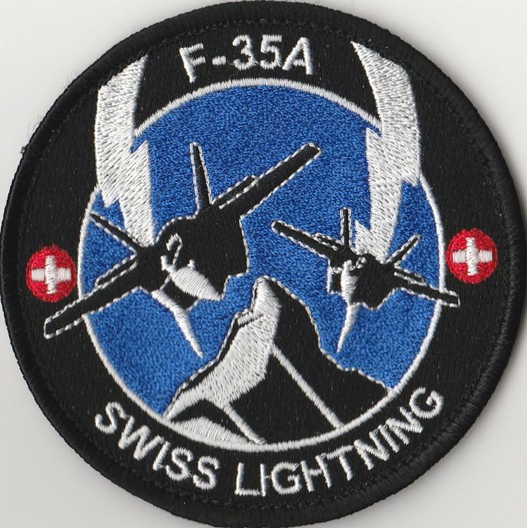 SWISS AIR FORCE F-35 SWISS LIGHTNING Stoff mit Klett Payerne | Kaufen ...