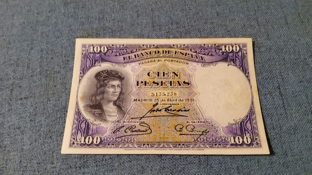 Seltene 100 Peseten Note von 1931 - Sammlerstück! (Gebraucht) in ...