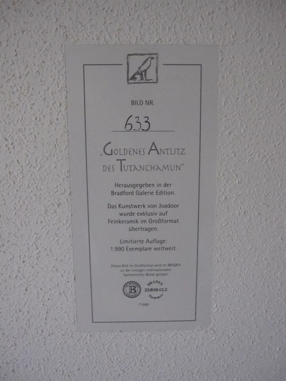 Bild Gemälde auf Feinkeramik Ägypten limitiert Zertifikat (Gebraucht ...