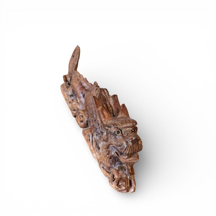 Chinesischer Holzdrache aus Buchsbaum – handgeschnitzt, 24,5 (Gebraucht ...