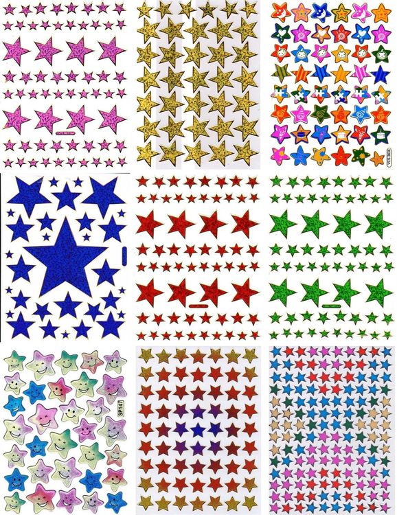 9 Bogen Aufkleber Sticker Stern Sterne (Neu und originalverpackt) in Forchheim für CHF 13.9 ...