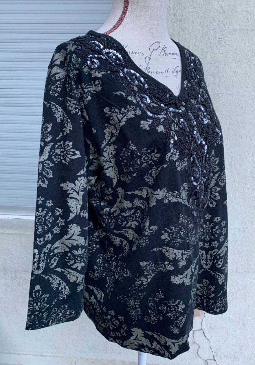 Superbe pull coton ME FASHION broderie et séquins t.42 (Neuf (Voir ...