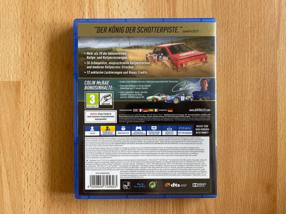 DiRT Rally 2.0, Sony Playstation 4, PS4, PS5 | Kaufen auf Ricardo