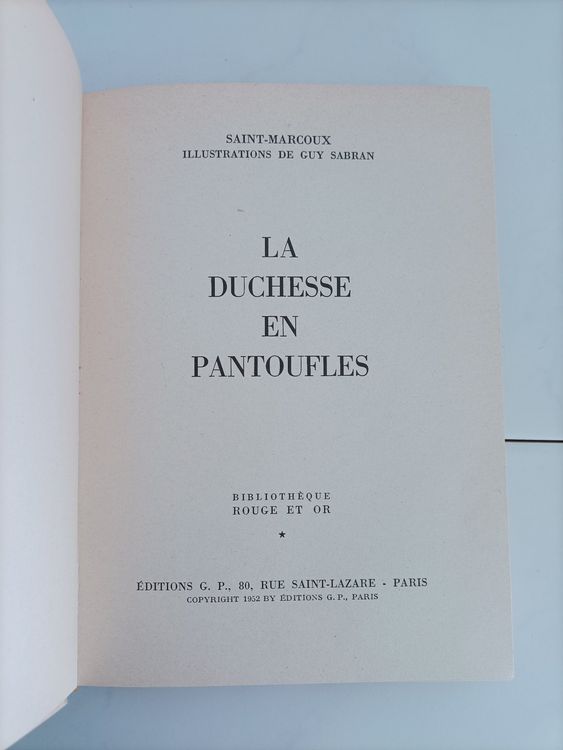 La Duchesse en pantoufles / Saint-Marcoux - Guy Sabran / Bib (D ...