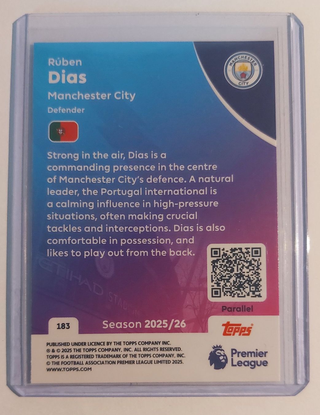 Topps Premier 2026 /399 Ruben Dias Pink Diamond Man City! (Gebraucht ...