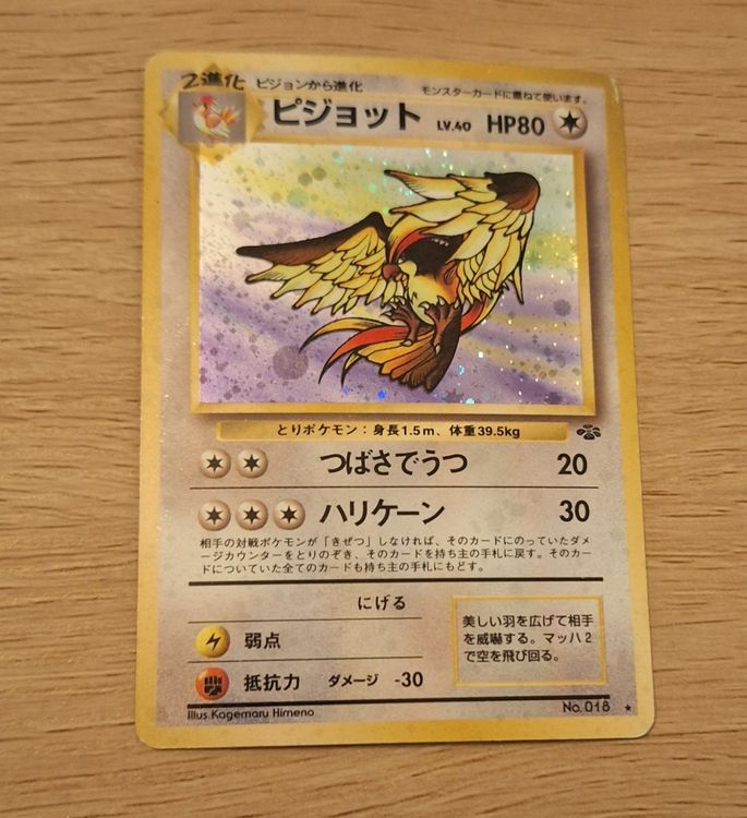 Pidgeot Holo No. 018 Jungle Japanese Pokemon Card (Gebraucht) in ...