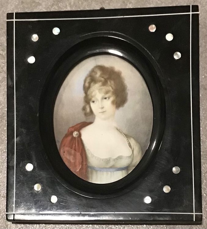 Antike Miniature Gemälde von eine Dame Verso: Unleserlich Si | Kaufen auf Ricardo