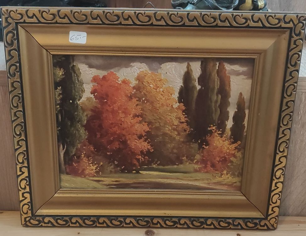 Schönes Herbst Gemälde mit goldenem Rahmen (Gebraucht) in Jeuss für CHF 10 – mit Lieferung auf ...