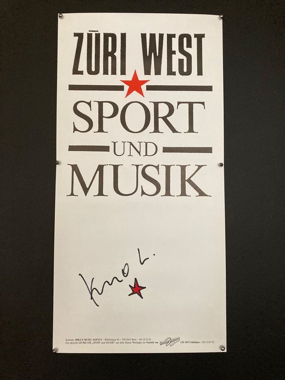 ZÜRI WEST PLAKAT 1987 handsigniert Kuno Lauener | Kaufen auf Ricardo