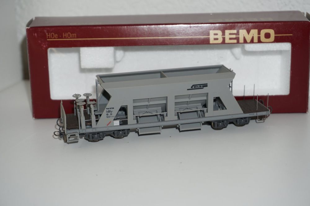 BEMO 2287 118 - RhB Fad 8728 Kiestransportwagen grau H0m | Kaufen auf ...