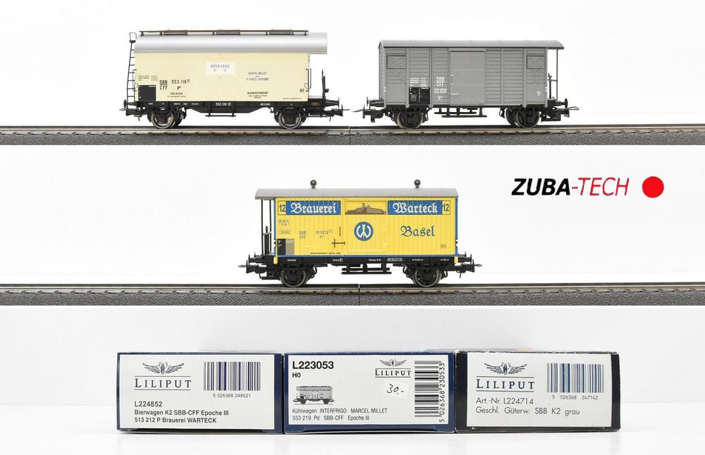 3x Liliput Güterwagen der SBB H0 GS mit OVP | Kaufen auf Ricardo