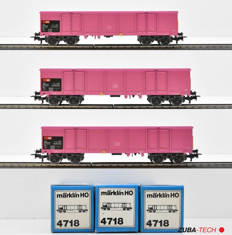 Märklin 3x 4718 Hochbordwagen der SBB H0 WS mit OVP (Gebraucht) in St ...