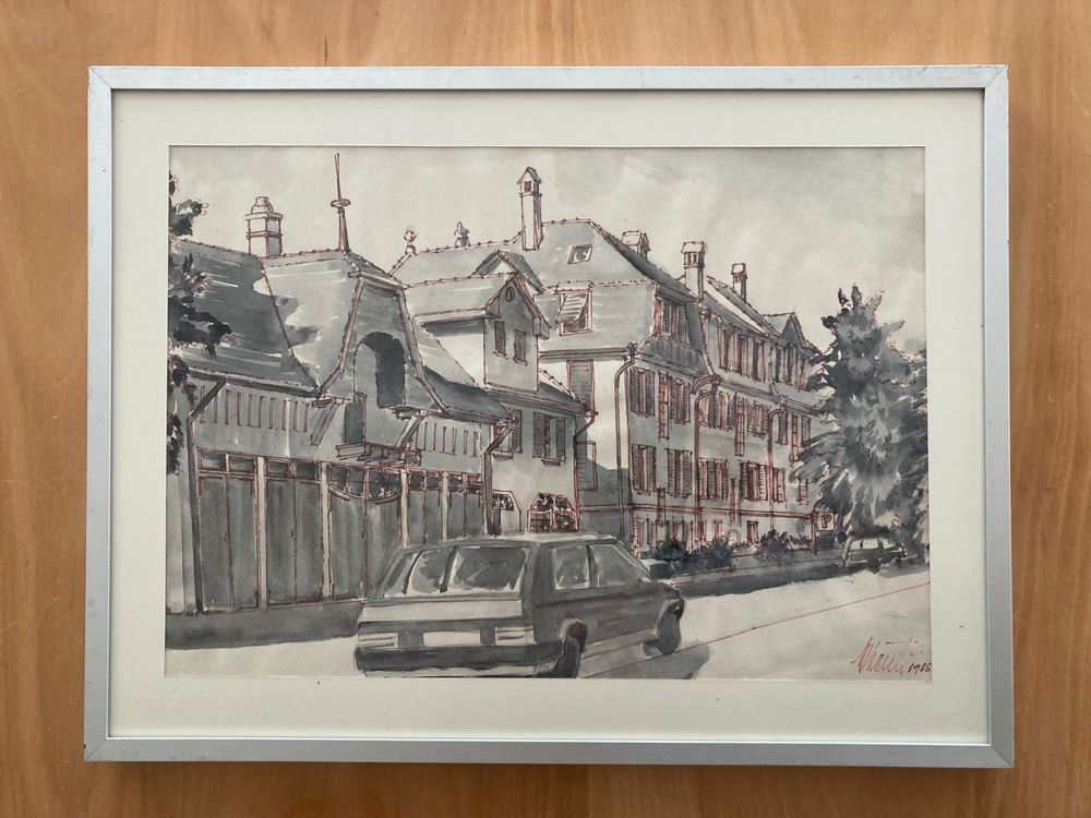 Aquarell Zeichnung Original sign. Herrli '86 Städtli Nidau (Gebraucht) in Subingen für CHF 19 ...