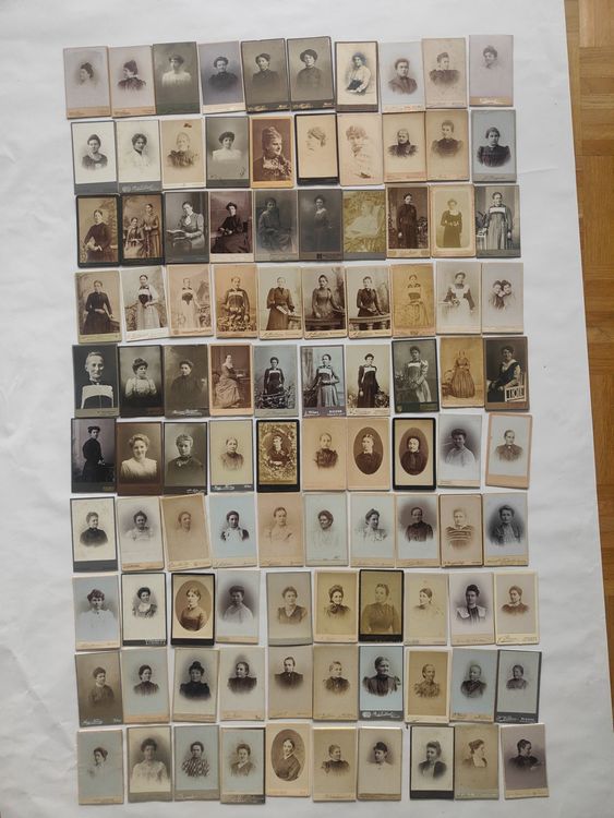 Lot von 100 alten CDV-Fotos, Porträts Damen | Kaufen auf Ricardo