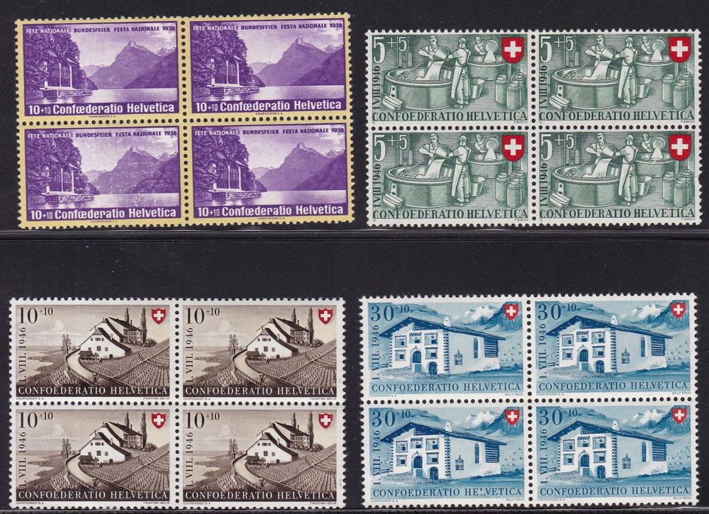 14 Stk. Pro Patria Viererblocks ab 1938 | Kaufen auf Ricardo